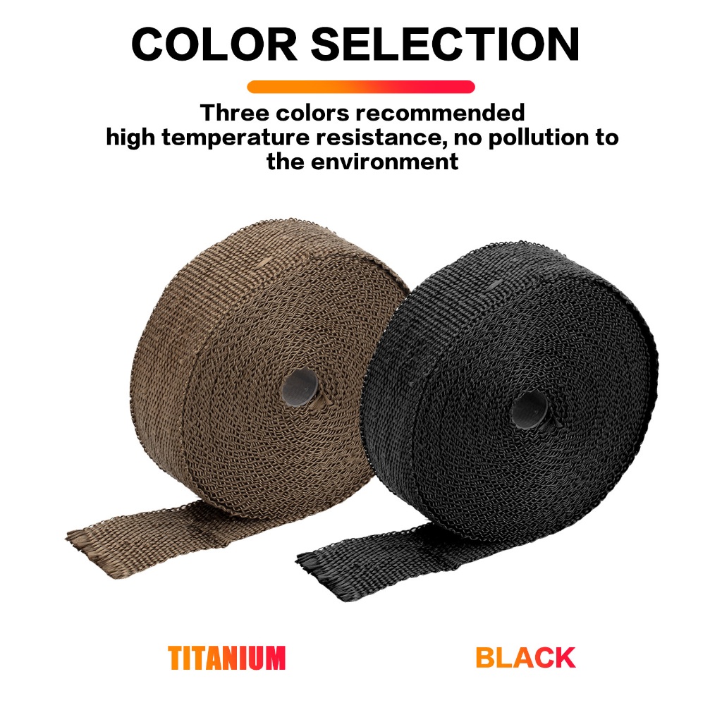 5M/10M Exhaust Pipe Heat Wrap Resistant Downpipe Thermal Wrap Tape ...