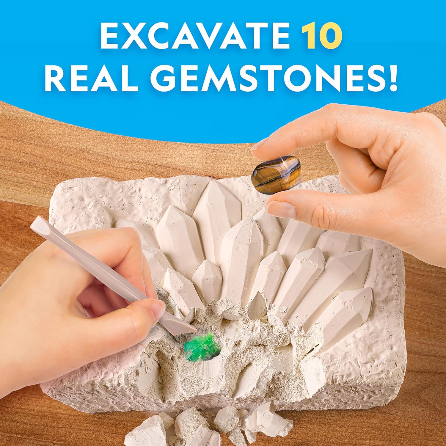 National Geographic Gemstone Dig Kit – Dig Up 10 Real Gemstones and ...