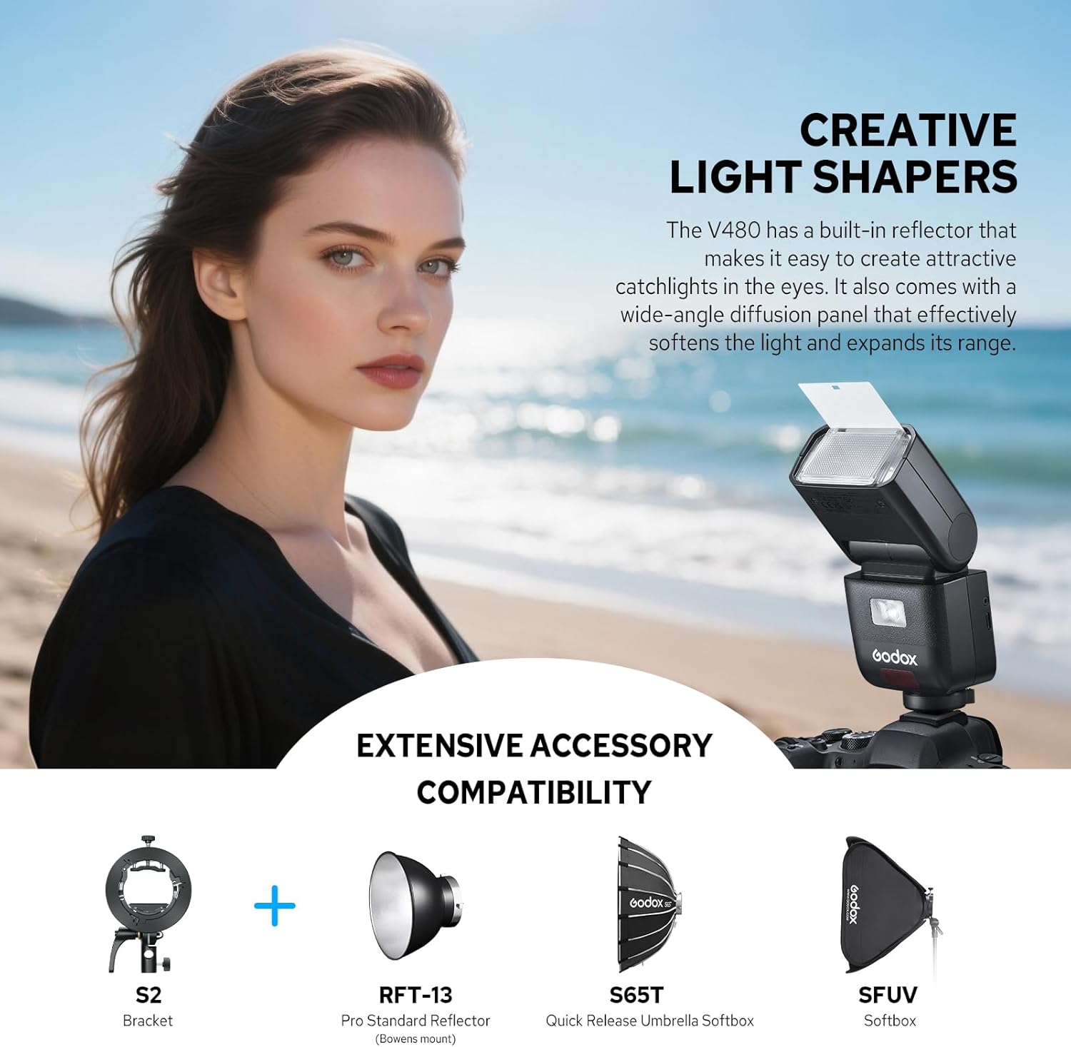Godox Ving V480 TTL On-Camera Flash for Canon /Nikon /Fujifilm/Sony ...