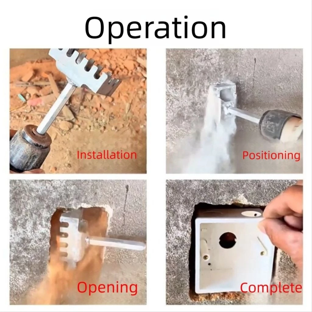 Square Hole Punch Chisel for Concrete Wall Install Conceal Aircond ...