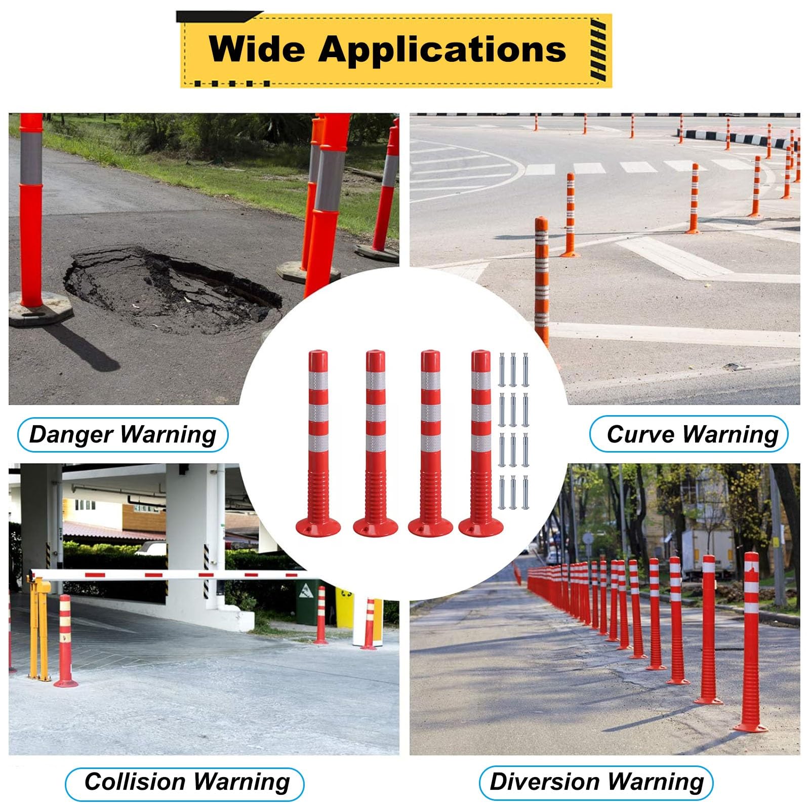 Traffic Elastic Column Safety Traffic Flexible Pole For Road Safety ...