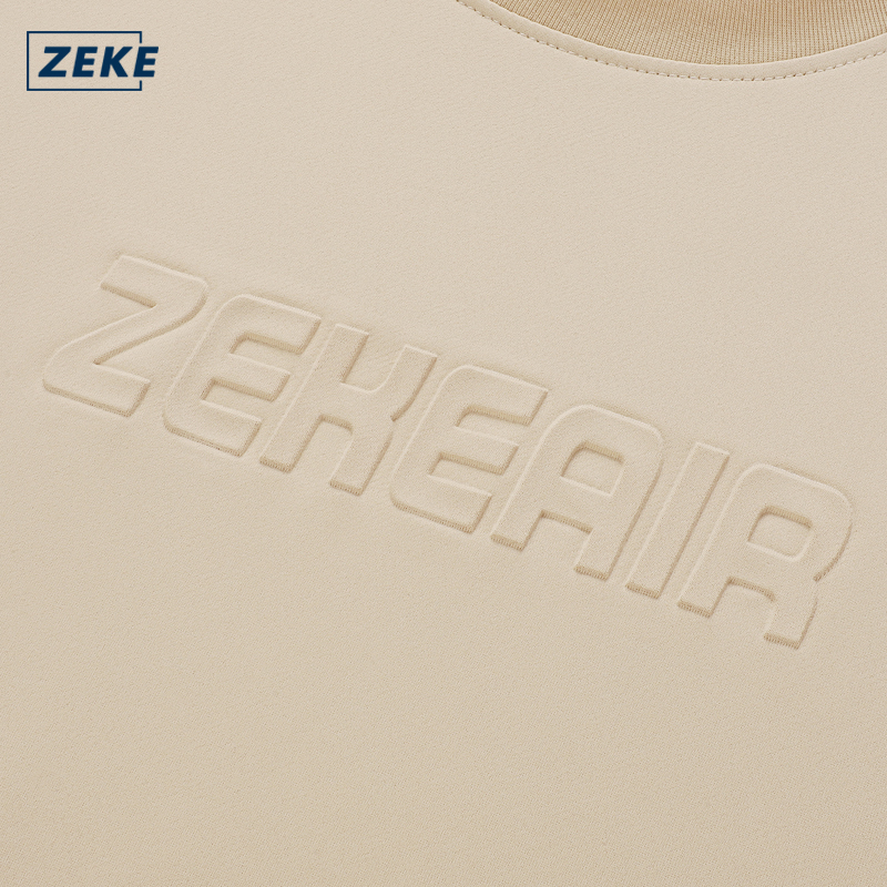 ZEKE A9104 T-shirt Embossed with 3D ZEKE Logo Patch Lelaki Lengan ...