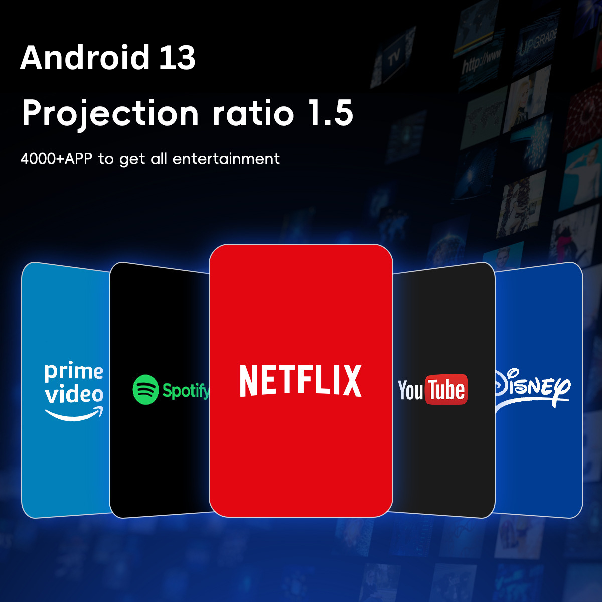 TMS Android 13 4K Projector Smart Mini Portable LCD V10 Projektor 1080P ...