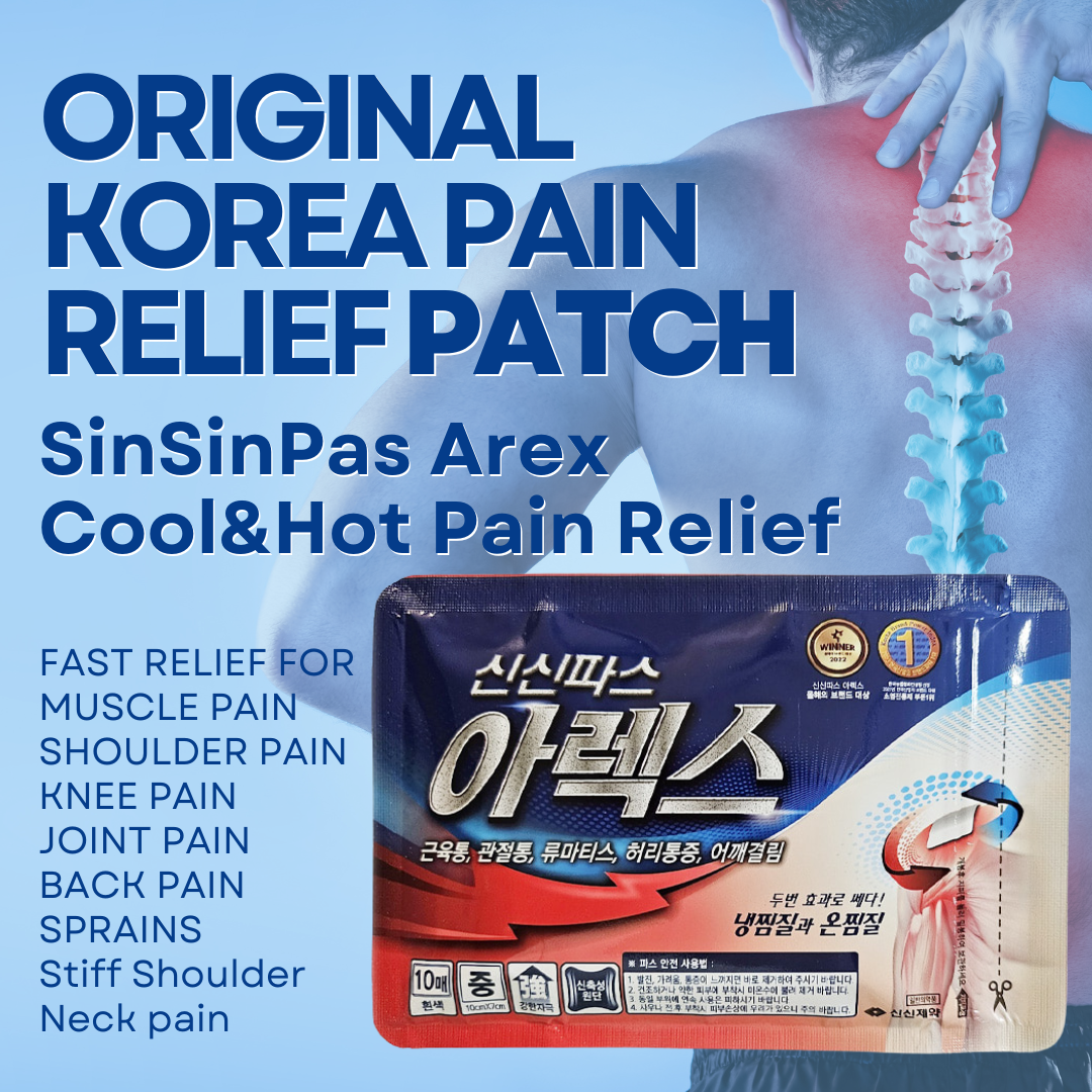100% ORIGINAL KOREA SinSinPas Arex Cool & Hot Pain Relief Patch READY ...