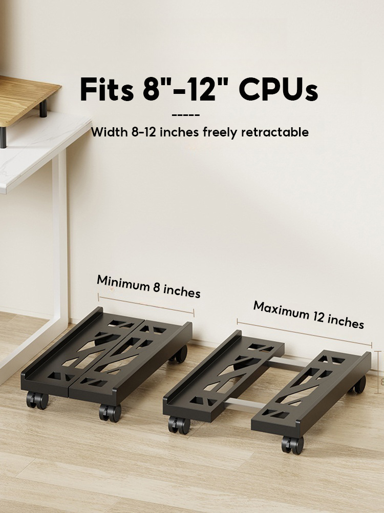 Heavy-Duty Computer CPU Stand with Lockable Casters Up to 60kg for Home ...