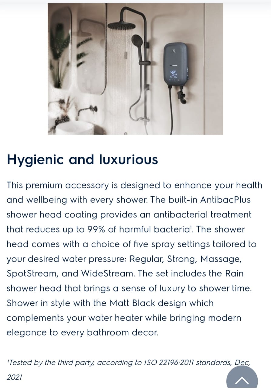 [New Model] Electrolux Rain Shower Water Heater With DC Inverter Pump ...