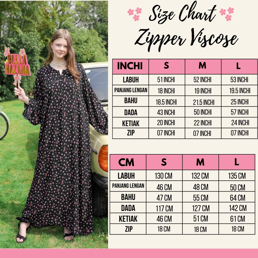 (BELLAHAZAHA) DRESS ZIPPER VISCOSE, BAJU TIDUR PEREMPUAN, BAJU TIDUR ...