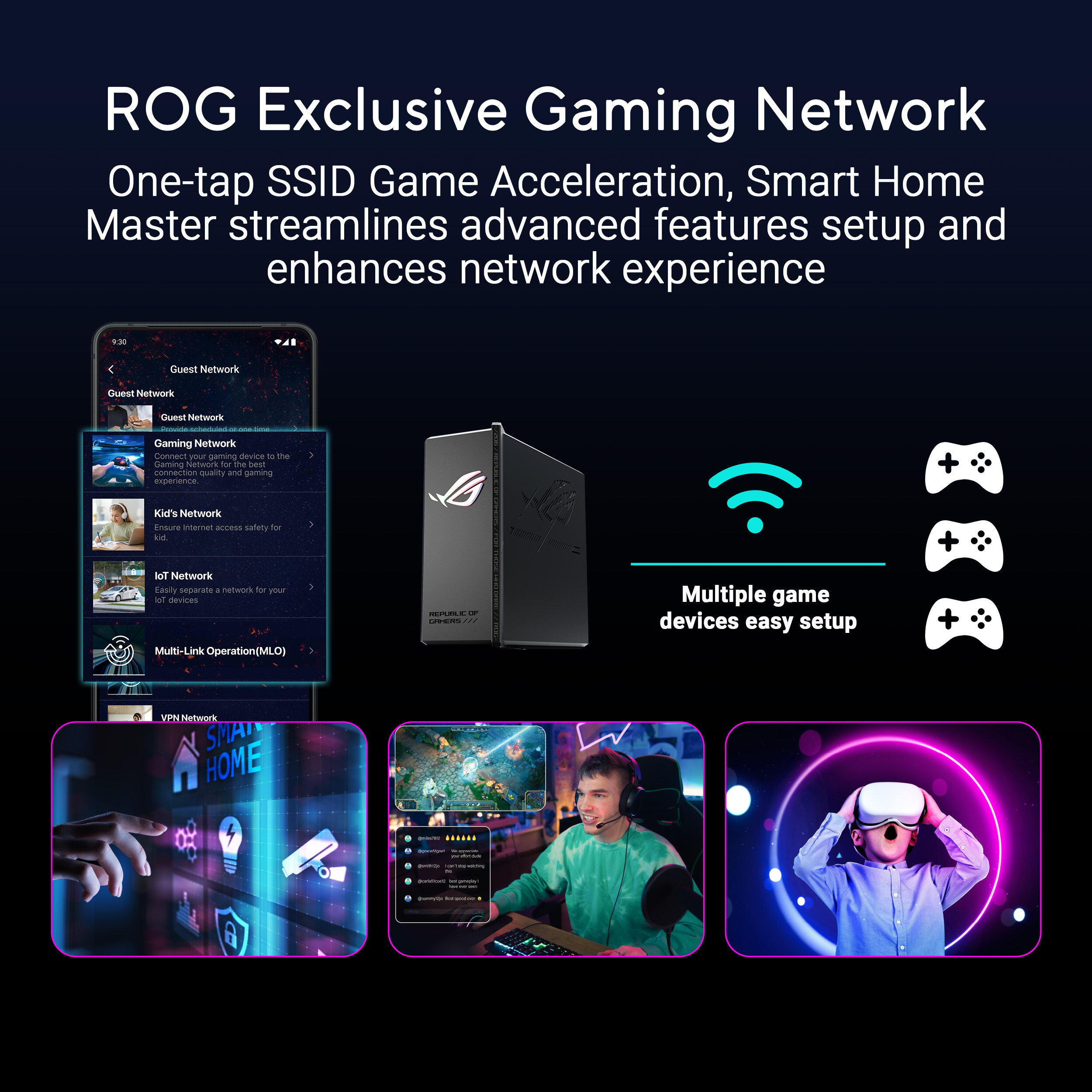 ROG Strix GS-BE7200X Dual-band WiFi 7 (802.11be) Gaming Router, support ...