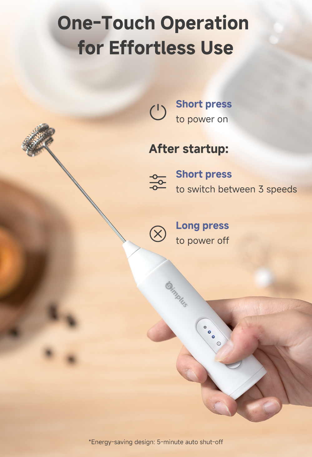 【New Launch】Simplus Wireless Electric Milk Frother & Egg Whisk丨Long ...