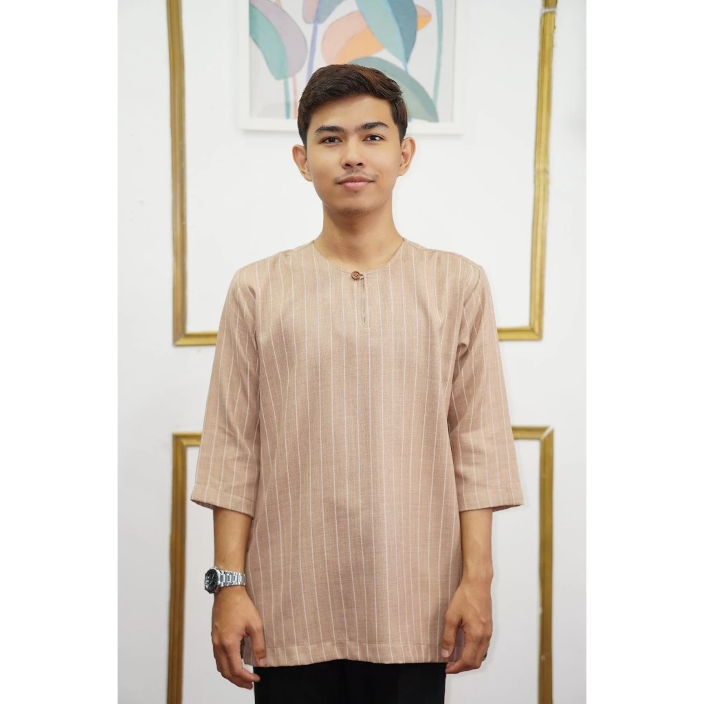 Kurta Teluk Belanga Jalur Tiga Suku 3 Suku Viscose Premium Linen Viral ...