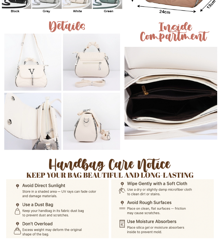 SKM Elegant Stylish With Handle & Letter V Shaped Women Tessel Sling ...