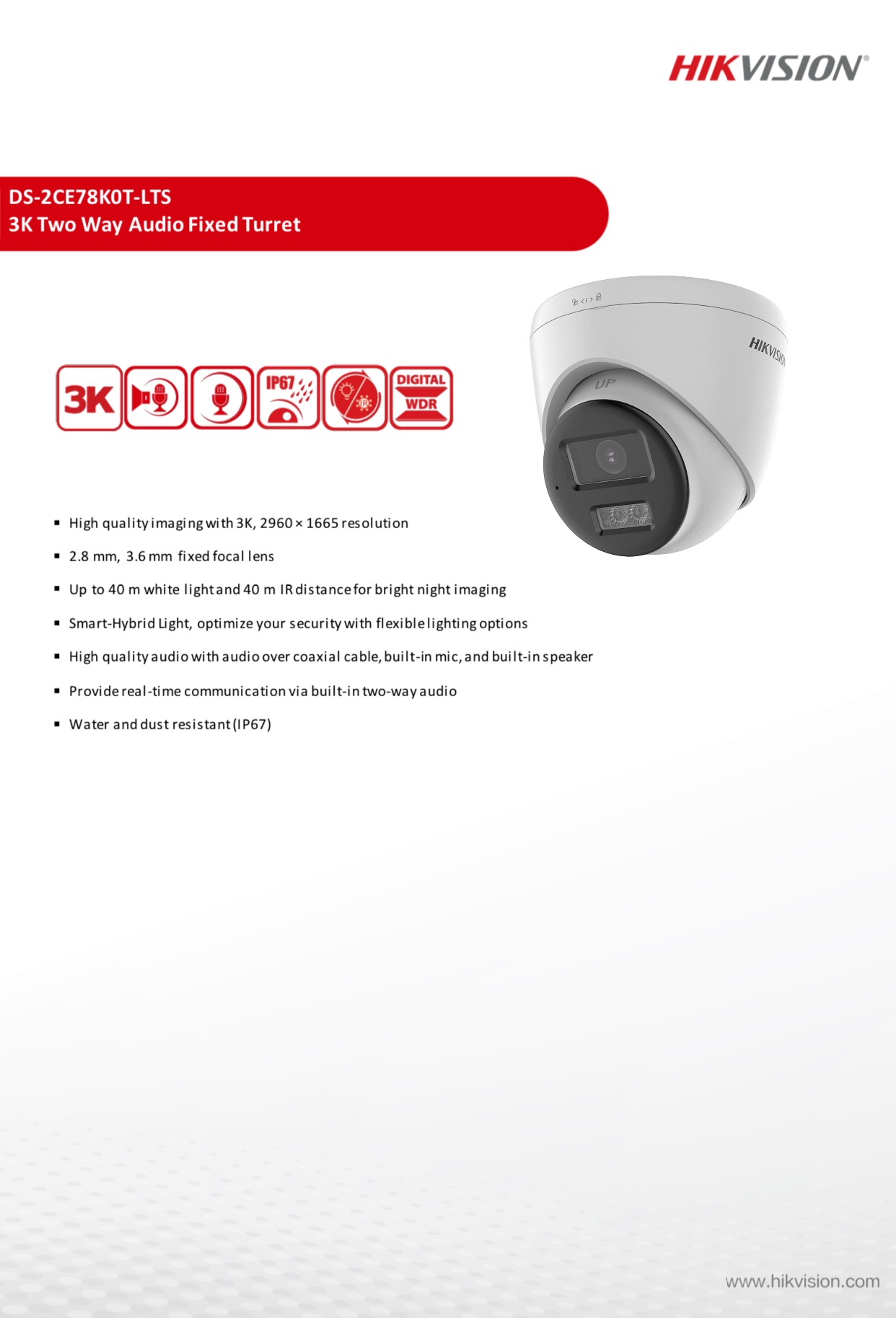 HIK HIKVISION 2 TWO WAY TALK AUDIO 5.0MP 4CH CHANNEL CCTV 5MP 3K DVR ...