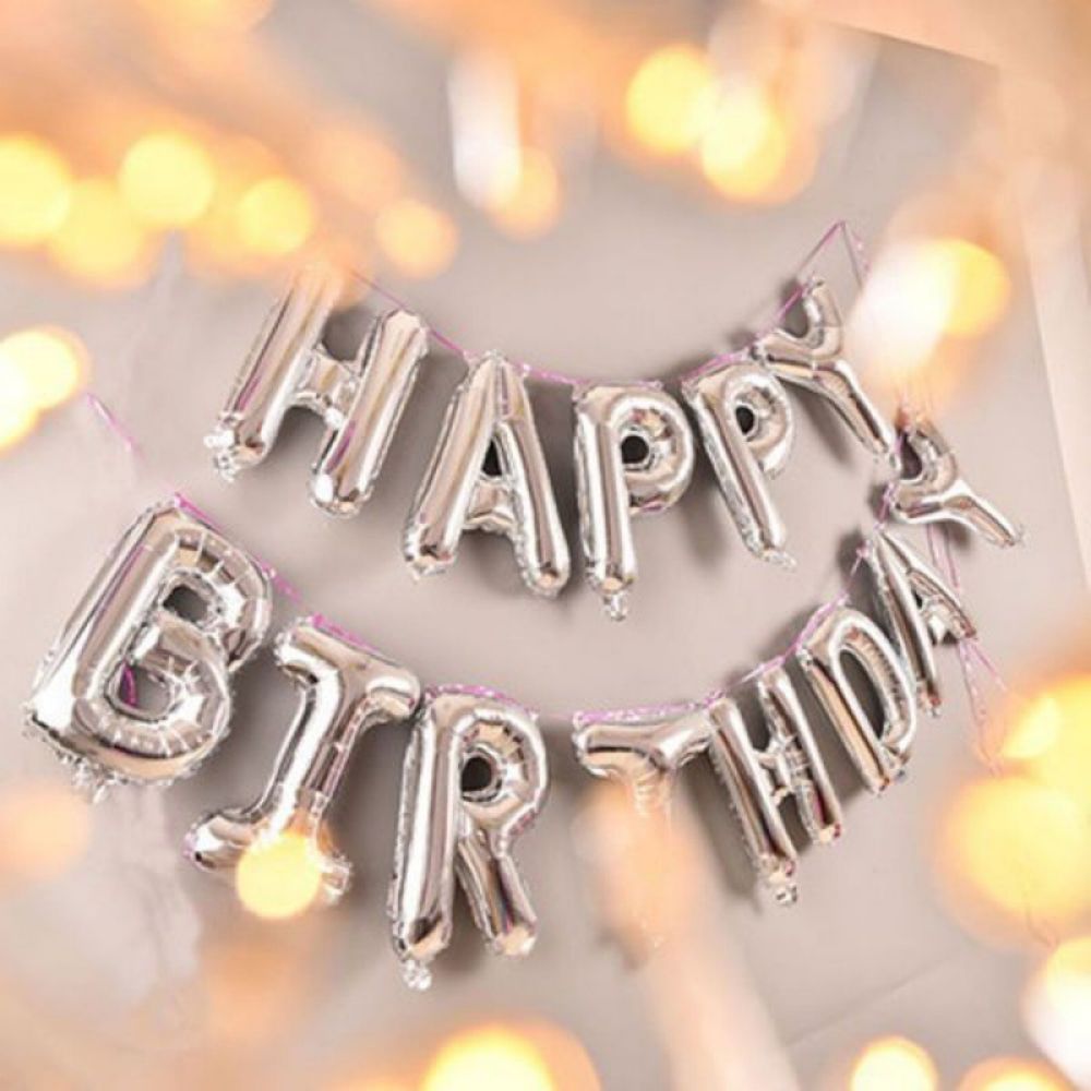 16 Inch Letter Rose Gold Silver Alphabet Huruf ABC Foil Balloon Helium ...