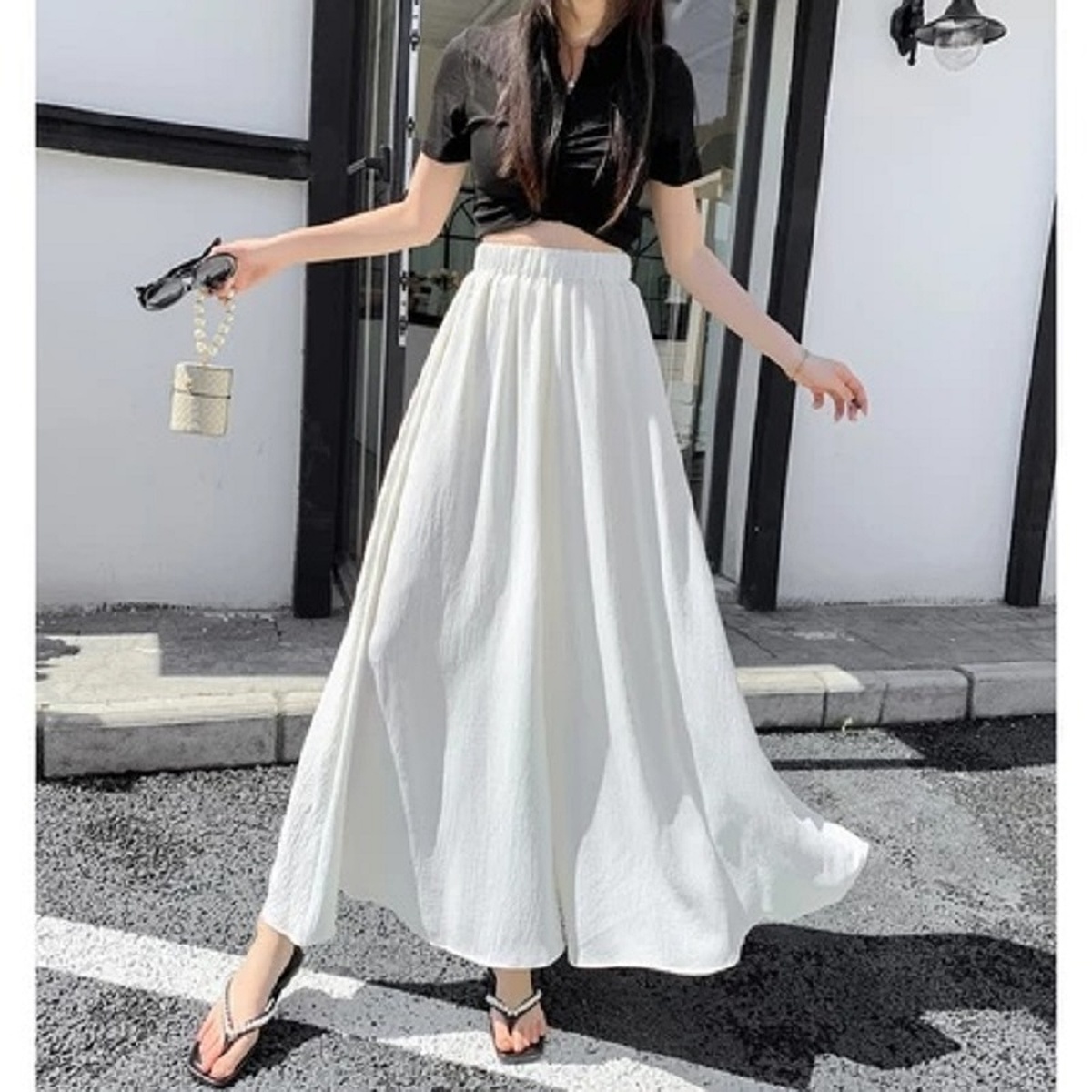 Seluar skirt palazo plus size Women's slim casual pants seluar muslimah ...