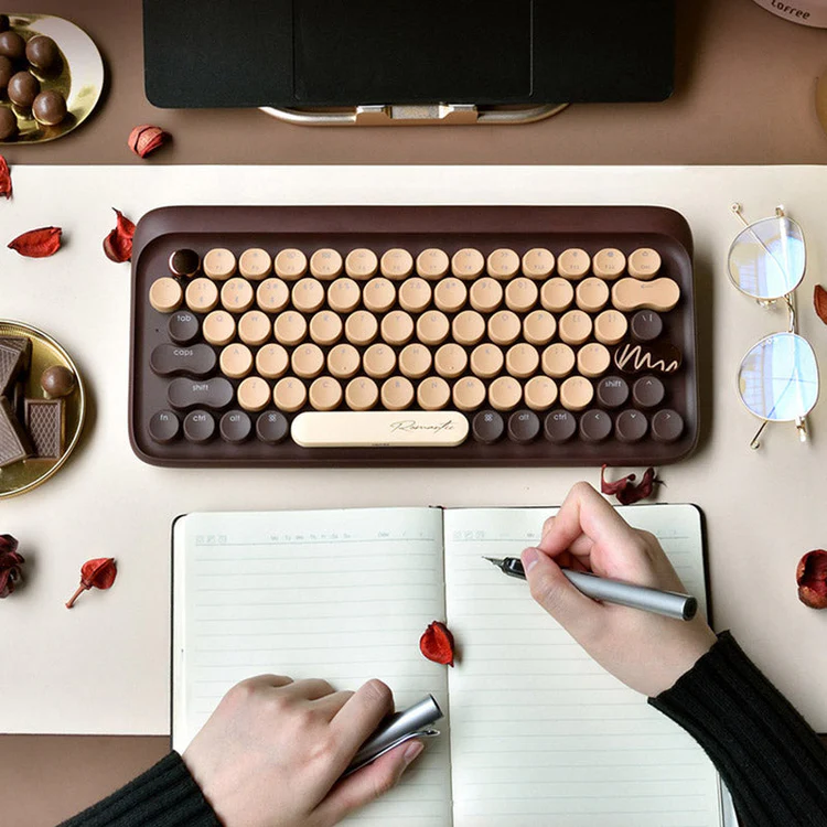 Original Lofree DOT Retro Chocolate Mechanical Keyboard Tea Switch For ...