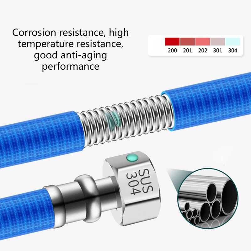 40cm 304 Stainless Steel Bellows Heavy-Duty Hot/Cold Water Inlet Pipes ...