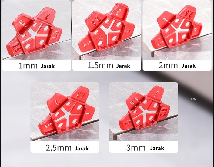 (5 Saiz Tile Spacers) 50pcs/pack Tile Positioning Slot Card / Floor ...
