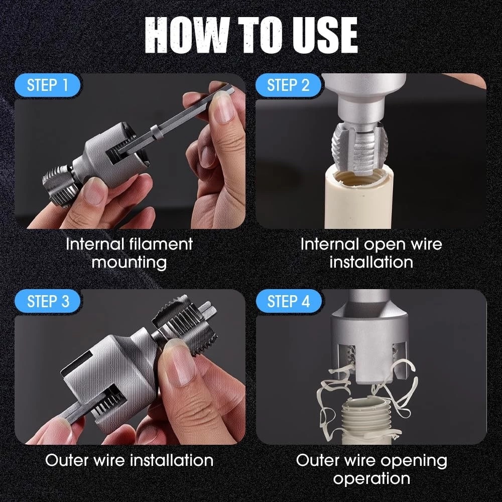Universal Water Pipe inner hole drill PVC pipe Thread Cutting Tool ...