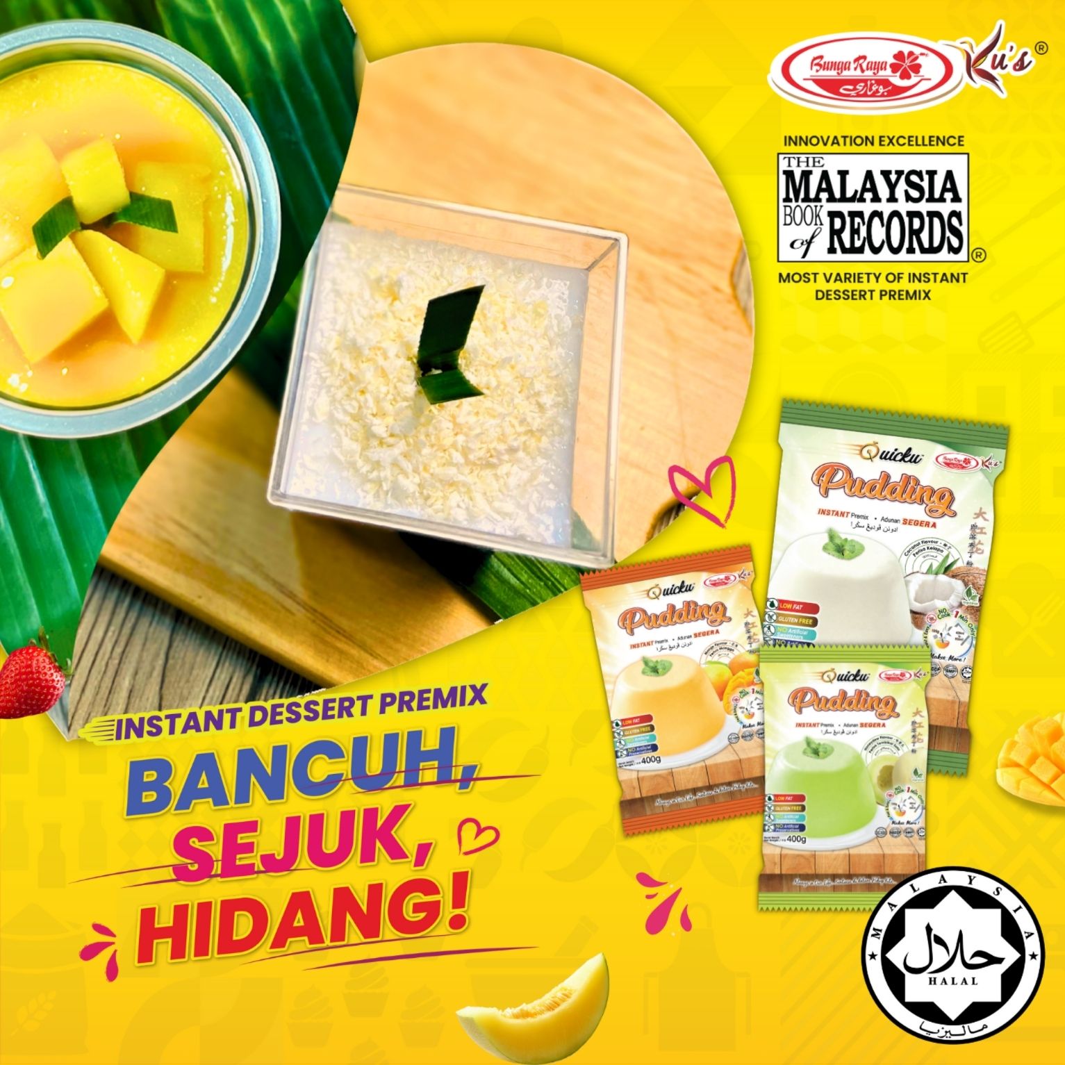 BUNGA RAYA KUS [Quicku] Serbuk Puding Segera 400g || BUNGA RAYA KUS ...