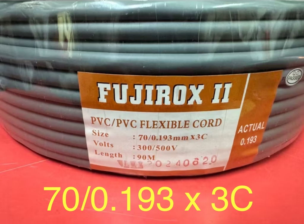 70/0.193 x 3C PVC FLEXIBLE CABLE (80M++)-CCA / Wire /WAYAR 70/0076 x ...