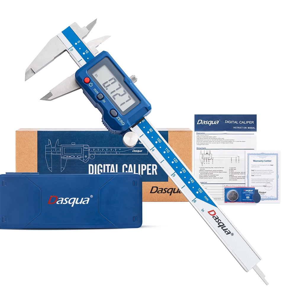 Dasqua High Precision 6 Inch Digital Caliper Stainless Steel with Large ...