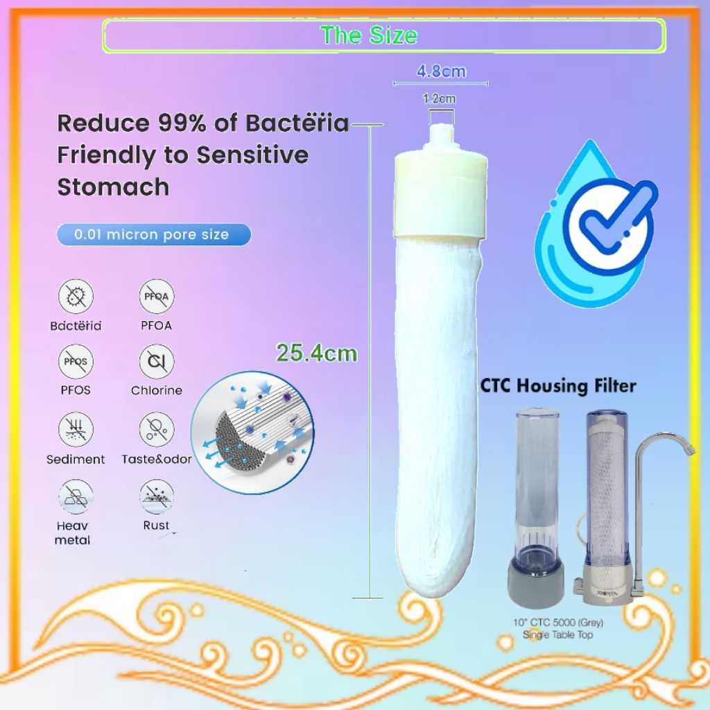 CTC PVDF UF Membrane 0.01 micron Water Filter Replacement Cartridge For ...