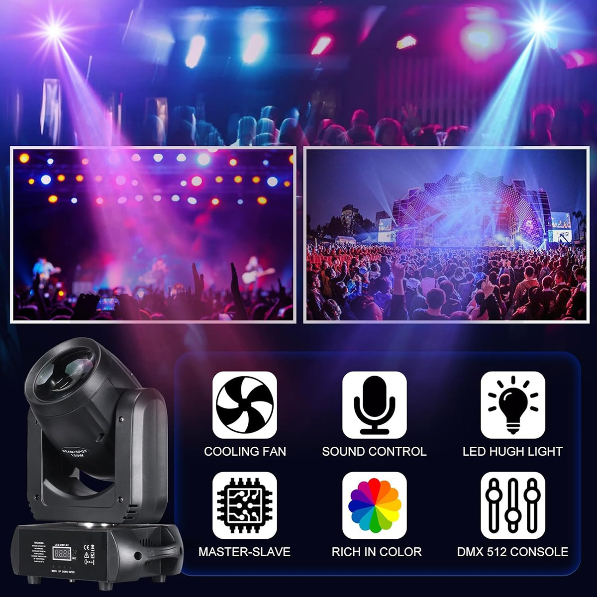 RGBW 150W Led Moving Head Beam Light DMX512 Stage Party Dj Bar Ktv Beam ...