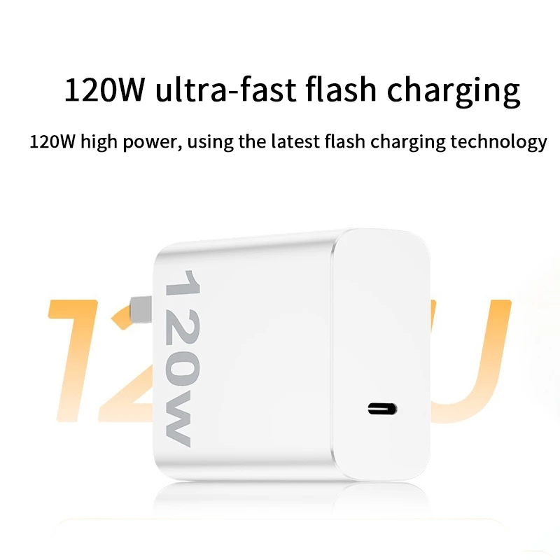 For VIVO iQOO 120W US Type-C Super Fast Charging Adapter with Dual C ...