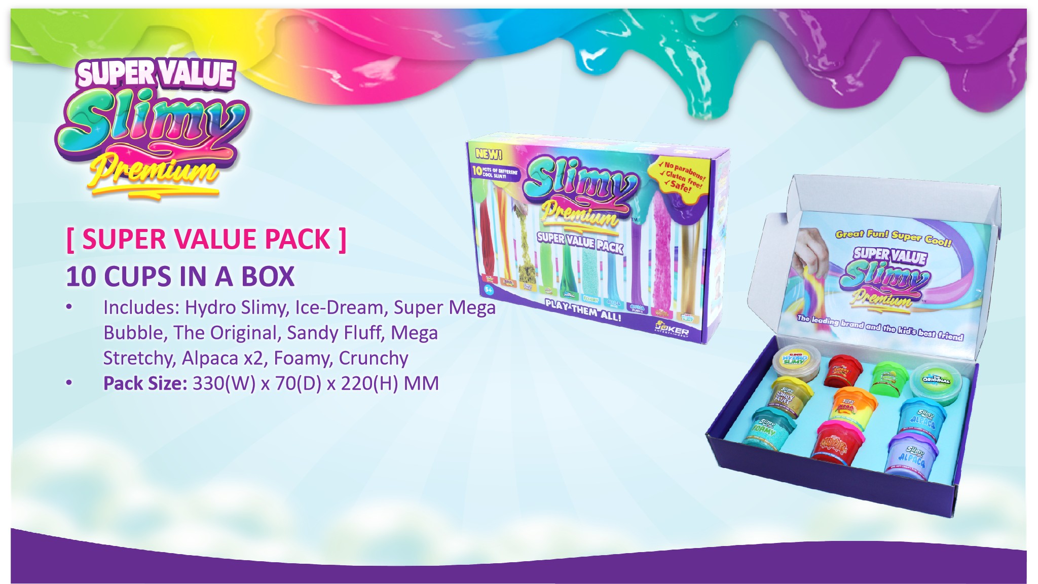 Slimy Slimy Premium Super Value 10 Pack Gift Set Slime Assortment Pack ...