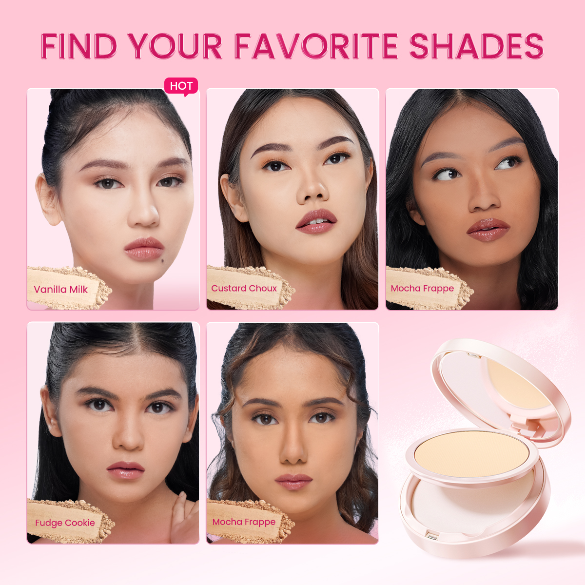 Sea Makeup Acne Cover & Smooth Two Way Cake Pressed Powder and Matte ...