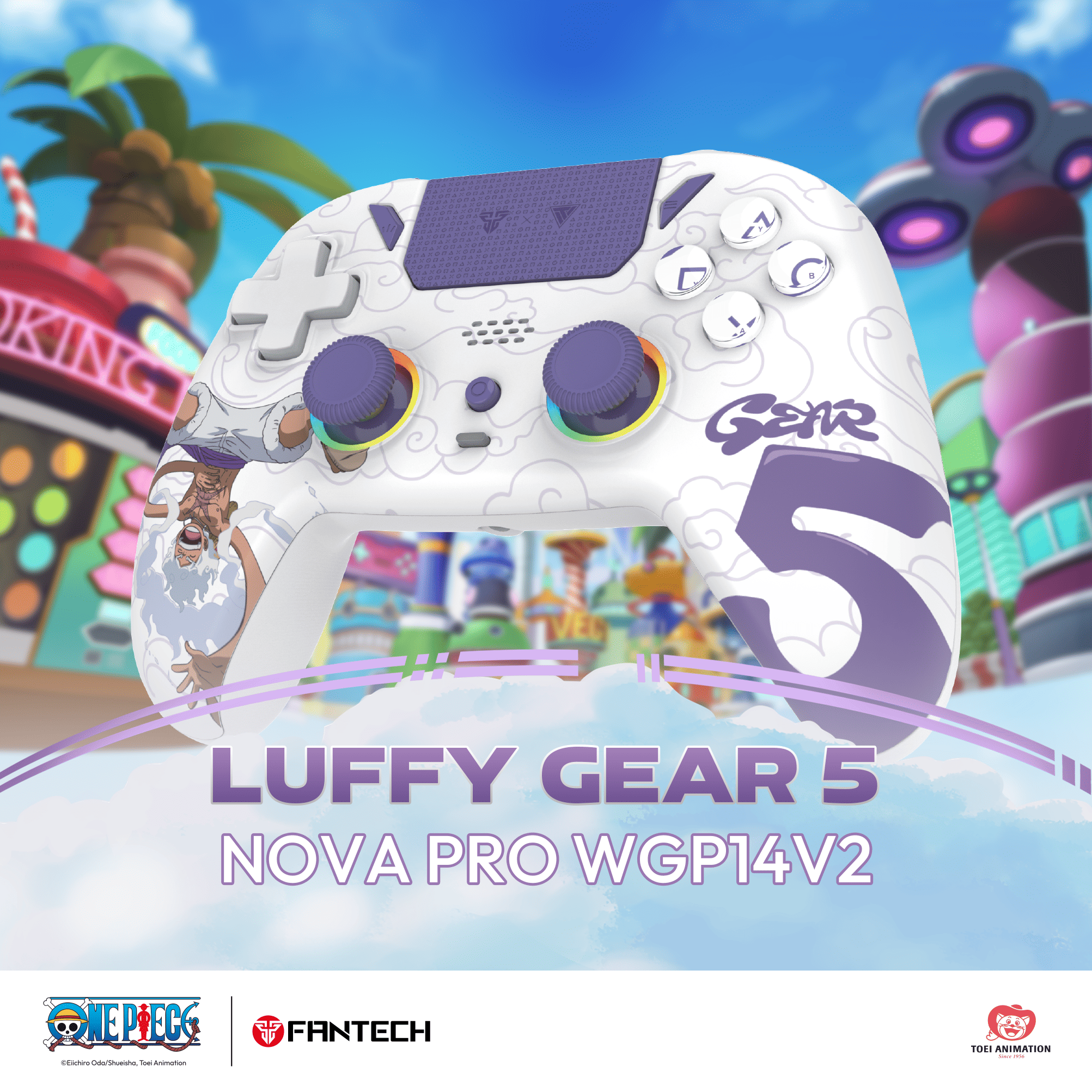 Fantech x One Piece - Luffy Gear 5 Nova Pro WGP14v2 Wireless Gaming Controller Hall-Effect ...