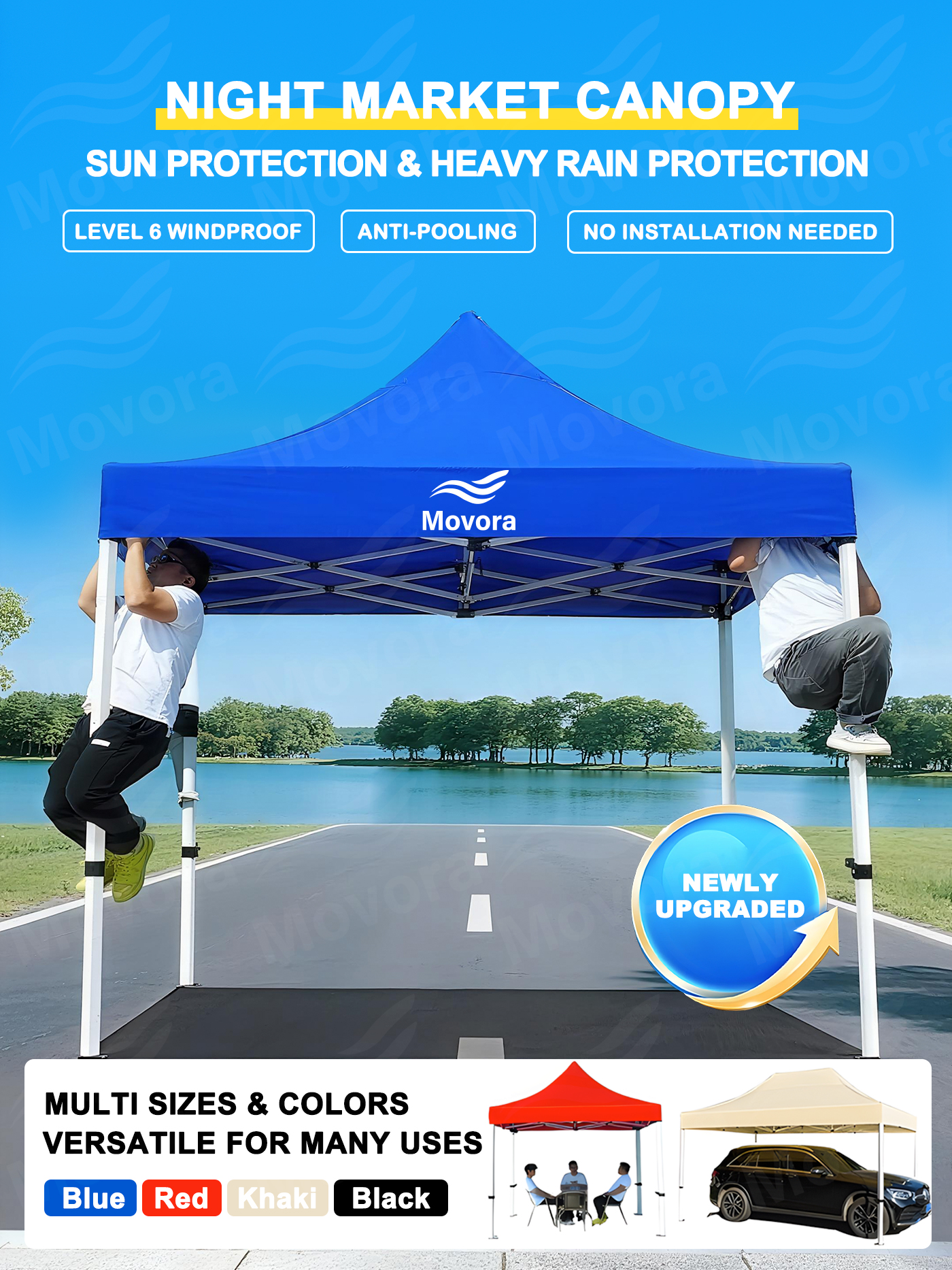 10x10/10x15Ft Night Market Canopy（Full Set） Folding Canopy Double Layer ...