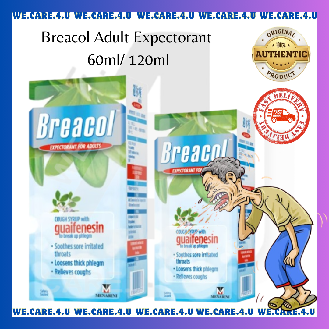 BREACOL EXPECTORANT FOR ADULTS 60ML/ 120ML (RELIEVES COUGH/ SOOTHES ...