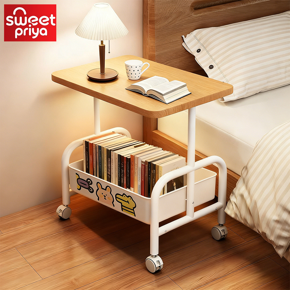 Bedside Table Muji Bedroom Storage Trolley Nordic Heavy Duty Bed Side ...