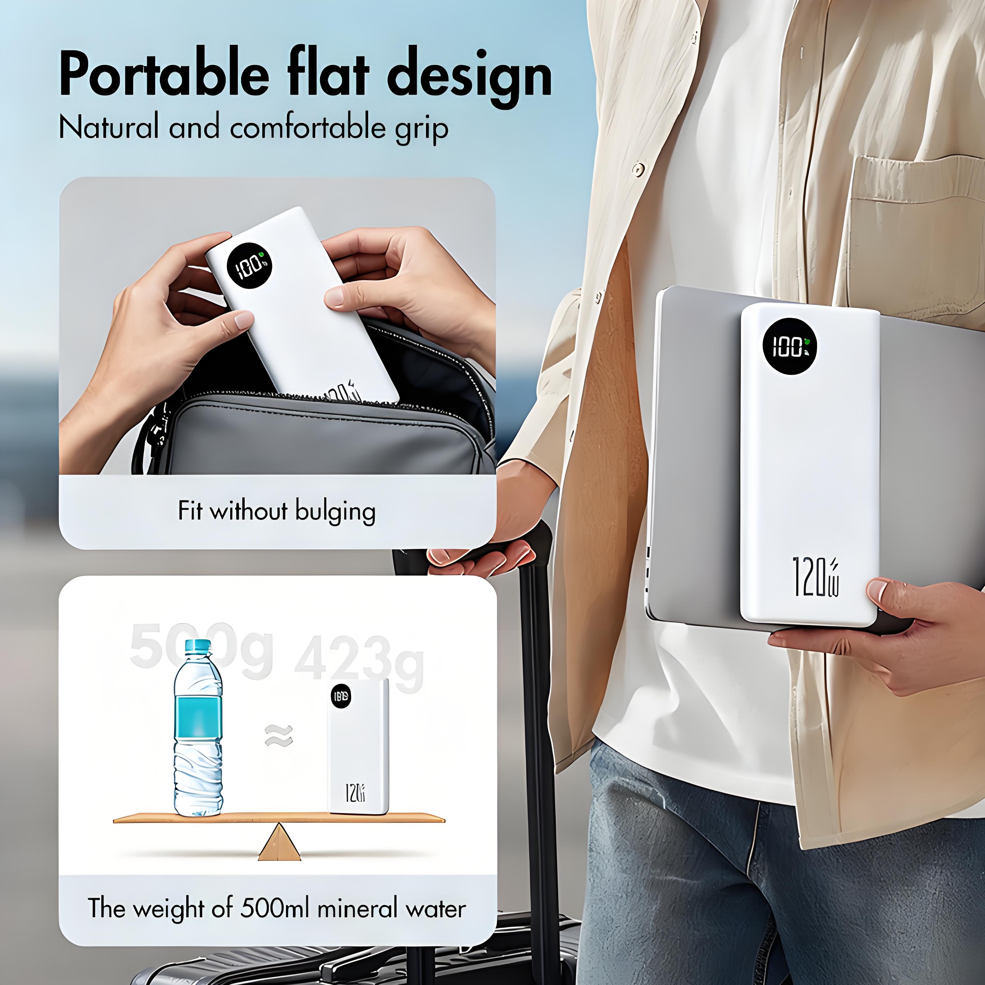 3C 60000mah Powerbank 120W Fast Charging Digital Display Dual USB Smart ...