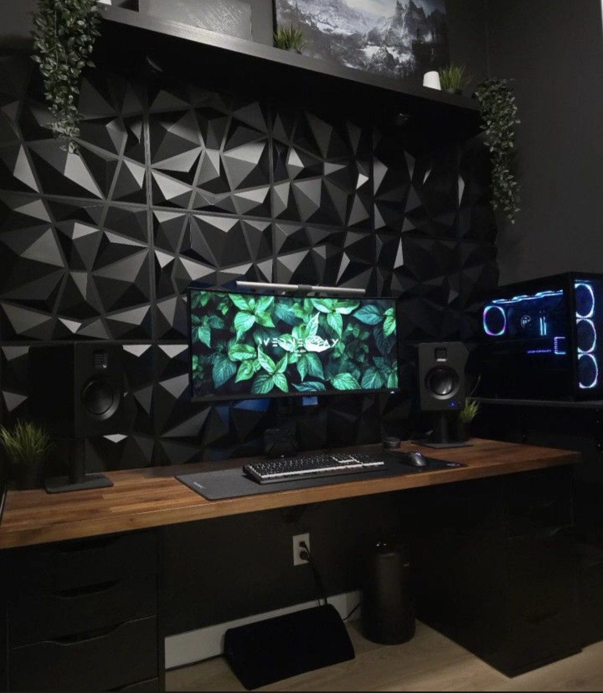 ISSHO 30cm Gaming Room Wall Panel 3D Diamond PVC Wallpaper Thick ...