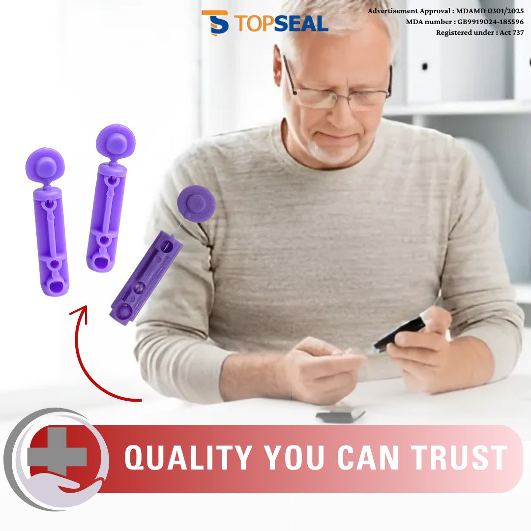 TOPSEAL Medical Grade Sterile Blood Lancet Round 30g 100pcs EXP11/2029 ...