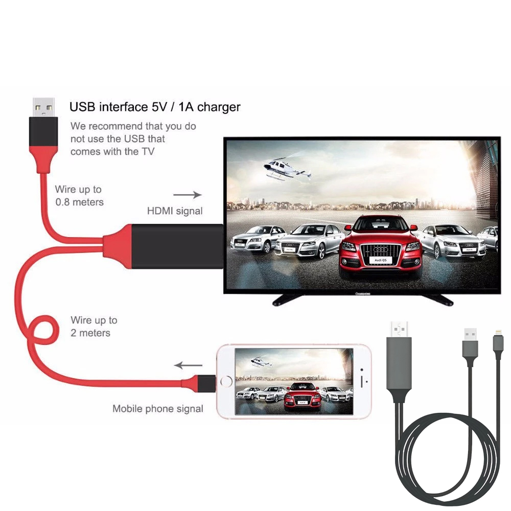 3IN1 Plug & Play HDMI Same Screen Adapter Cable Phone to TV HD ...