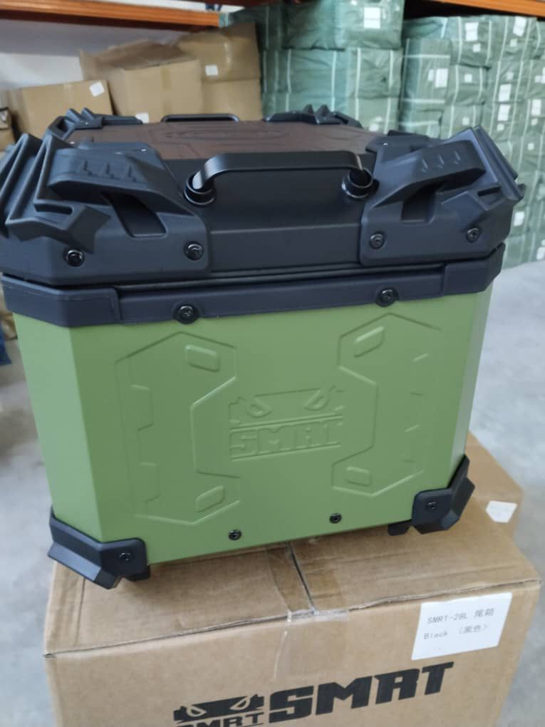 NEW Special Edition SMRT ALUMINIUM 45L TOP BOX UNIVERSAL MOTOR GREEN ...
