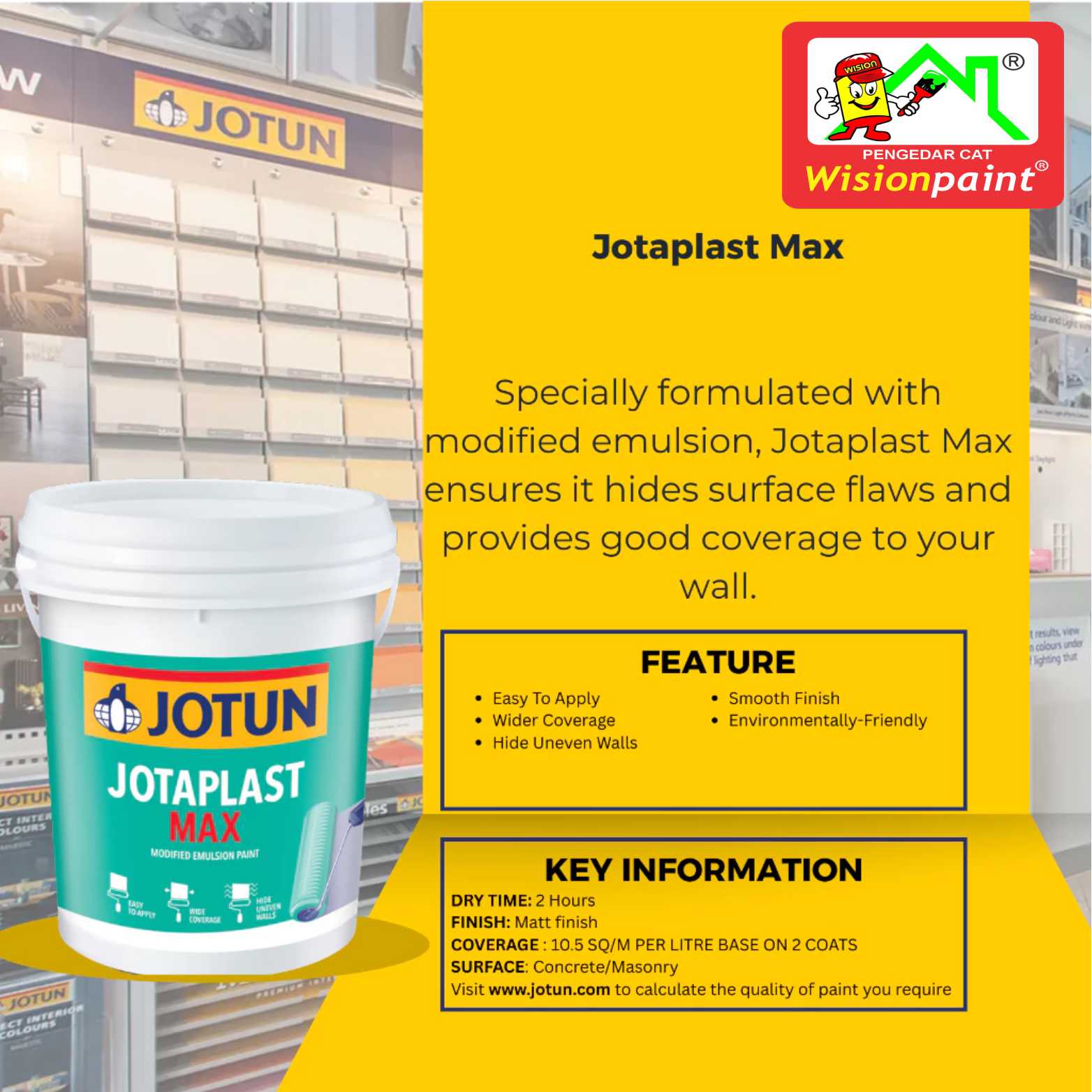 7L Jotun Jotaplast Max Modified Emulsion Paint ( FREE 7" ROLLER SET ...