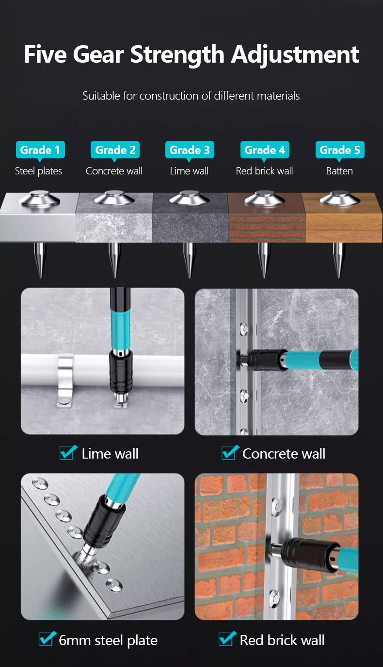 【Free 220 Nails】Nail Gun Rivet Nail Gun Wall Ceiling Tool For Concrete ...