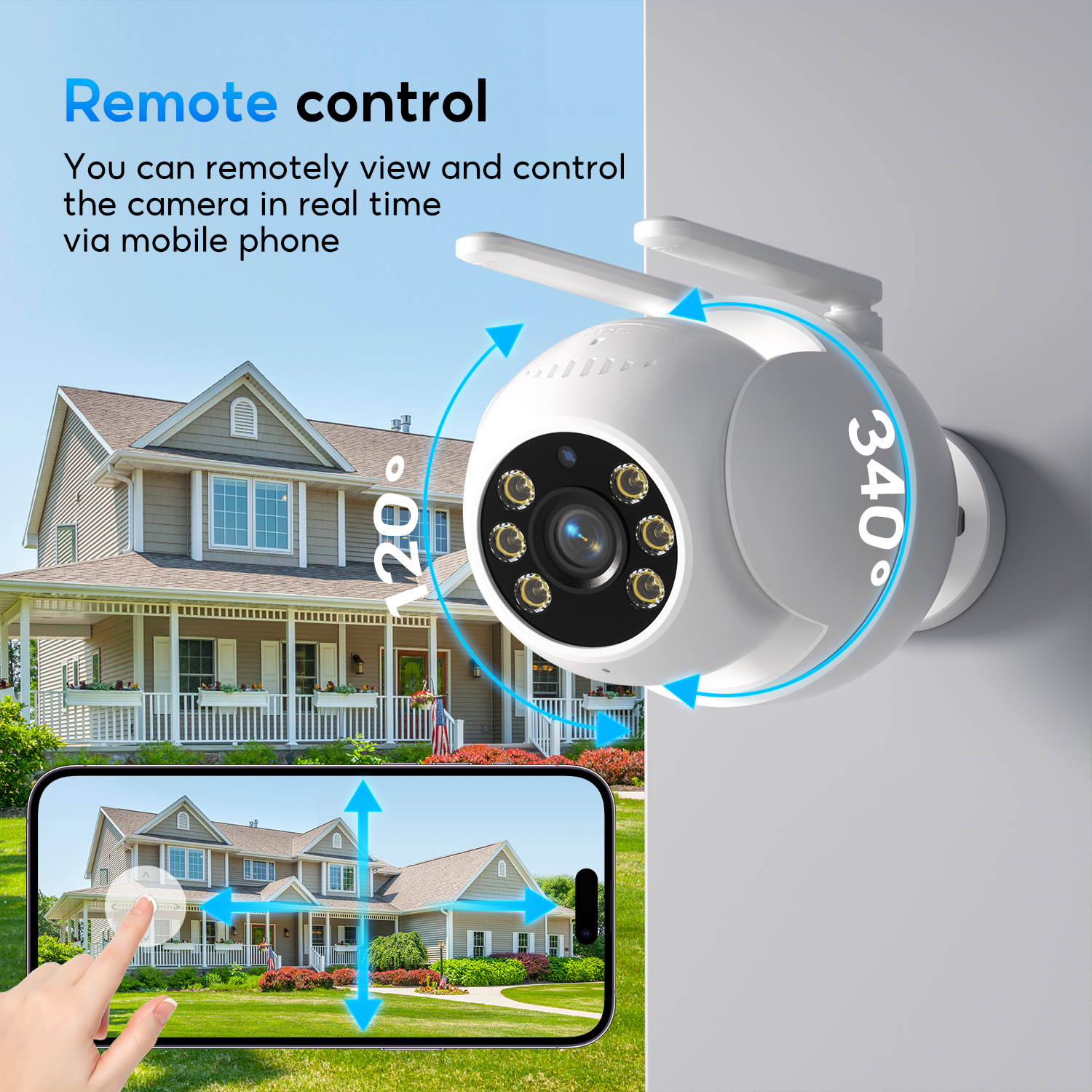 MeeGoo Smart Wifi Camera 4MP Full HD IP65 Waterproof Auto Tracking CCTV ...