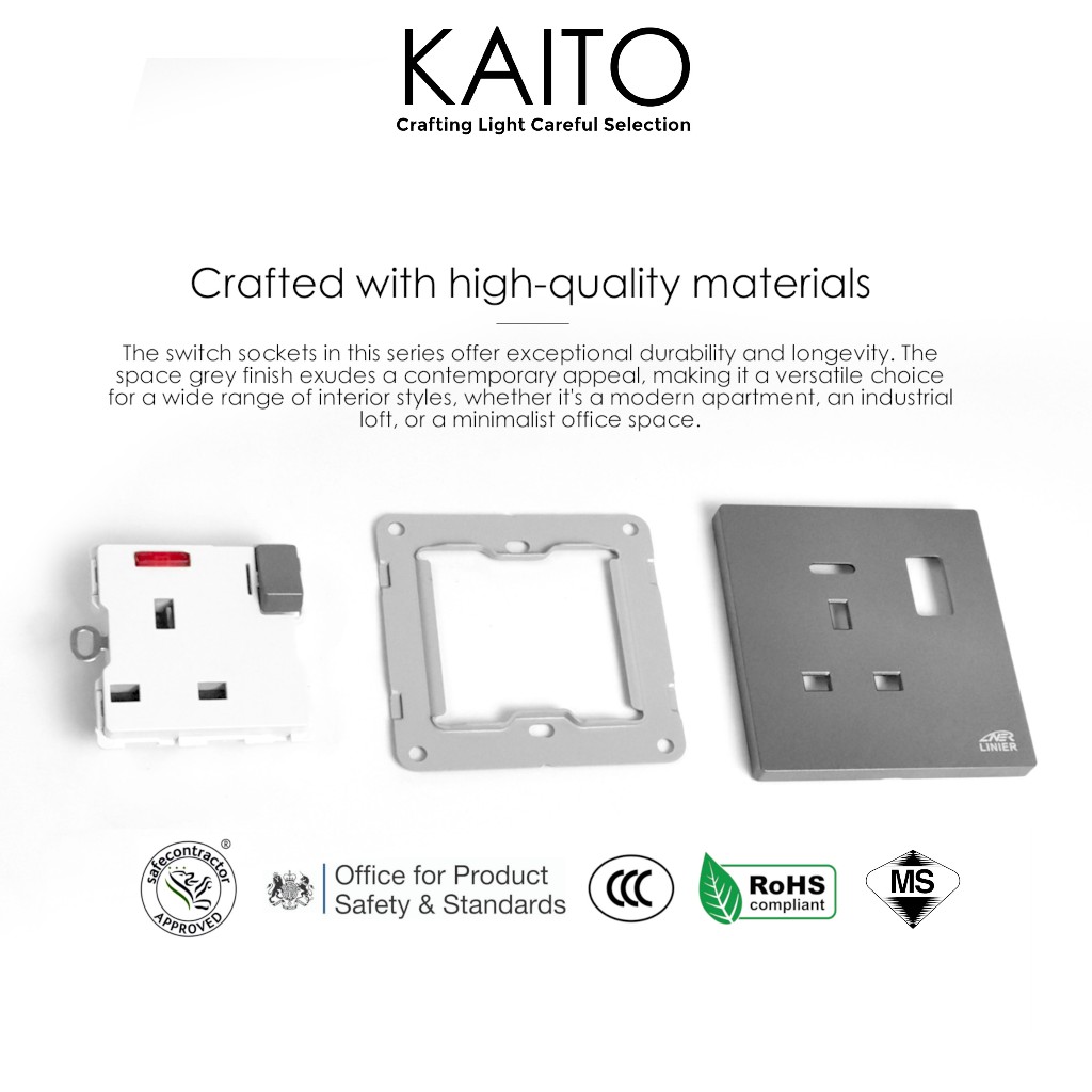 KAITO Ultra Slim Light Switch 1 / 2 / 3 / 4 Gang Switch 1 Way 2 Way ...