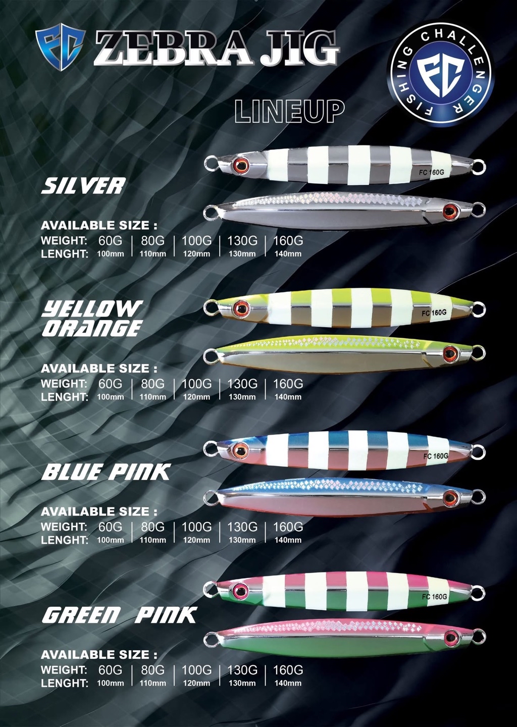 FC Fishing challenger Zebra metal jig FC 60g-250g | Shopee Malaysia