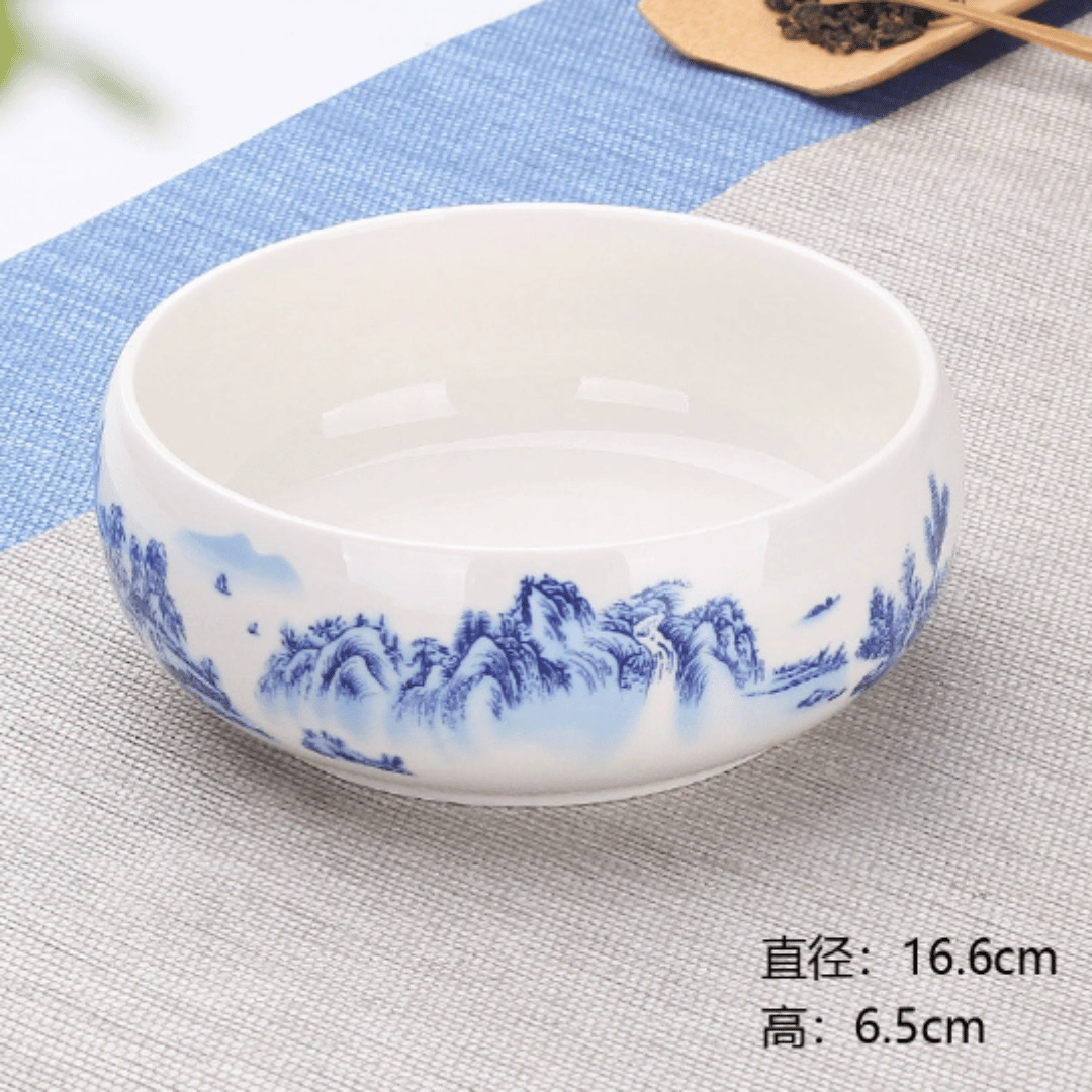陶瓷茶洗 Ceramic Tea Waste Bowl（家用 陶瓷 茶渣缸 水盂建水废水桶功夫茶道配件茶水缸杯洗 Home Use ...
