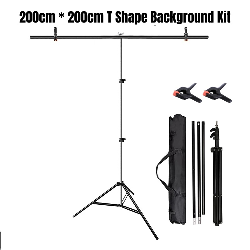 200cm * 200cm T-Shape Photo Backdrop Stand,PVC Background Photography ...