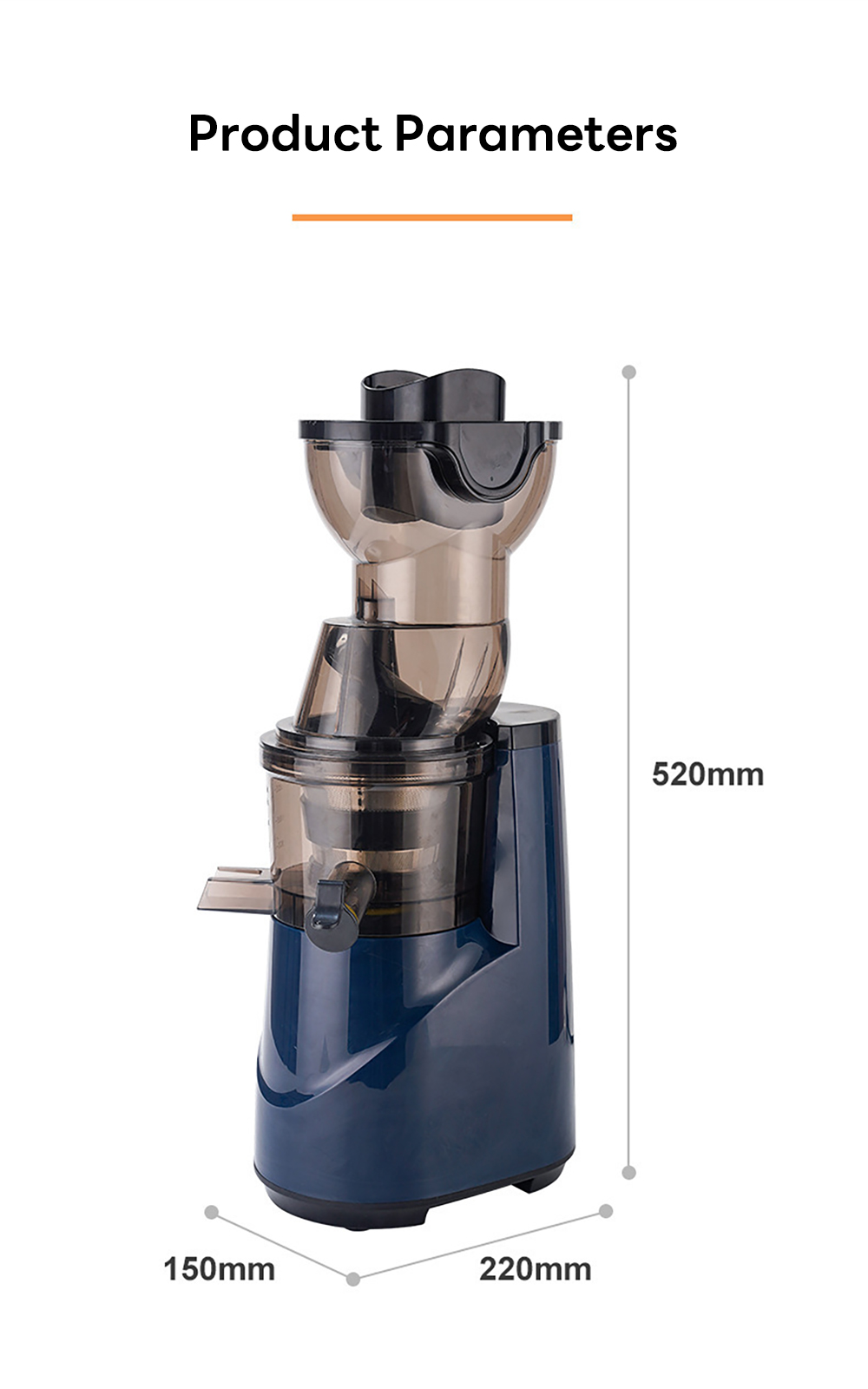 Slow press machine 850ML juice residue separation, two in one feeding ...