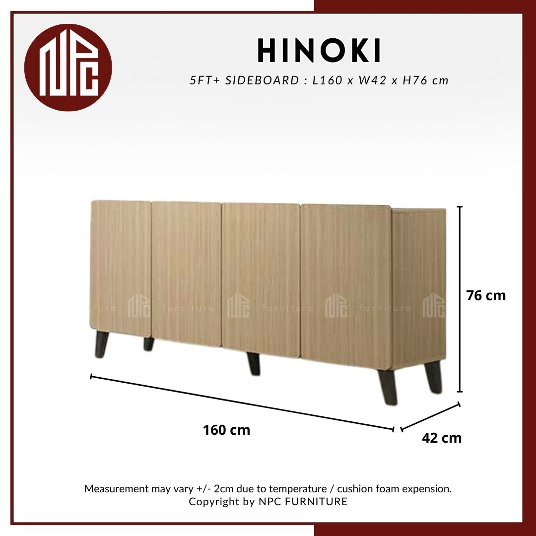NPC HINOKI 4 / 5+ FT Muji Minimalist Sideboard, Buffet, Cabinet ...