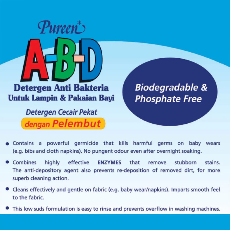 Pureen A-B-D Concentrated Liquid Detergent Softener 1000ml Anti ...
