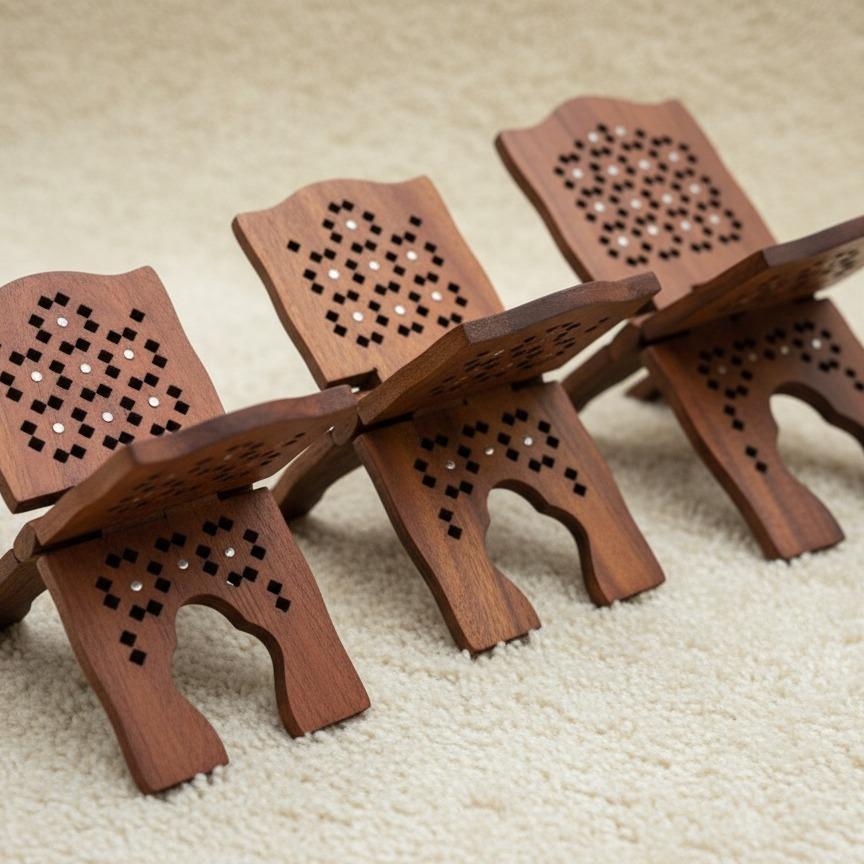 Rehal Handcrafted Elegant Wooden Rehal Foldable Quran Stand & Islamic ...